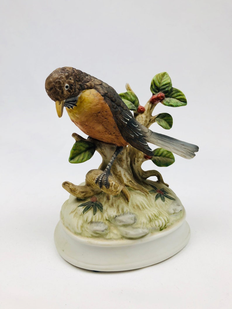 Bird Figurine Vintage Robin Porcelain Figurine Vintage | Etsy