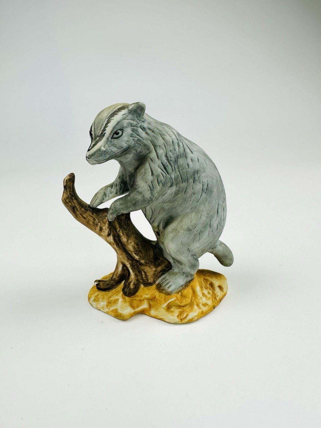Vintage Hand Painted Ceramic Badger Figurine Animal Statue - Etsy