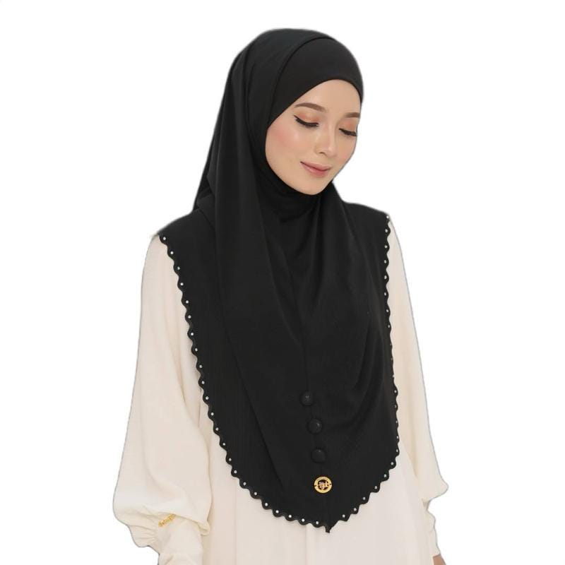 Black Hijab Embroidery - Etsy