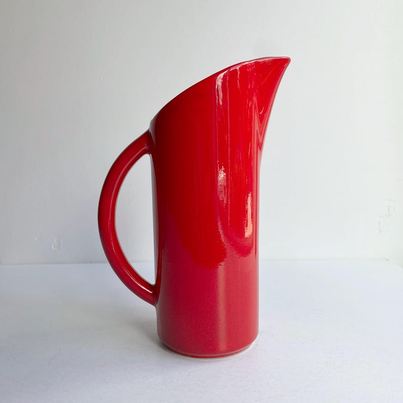 Red Ceramic Pitcher - Etsy