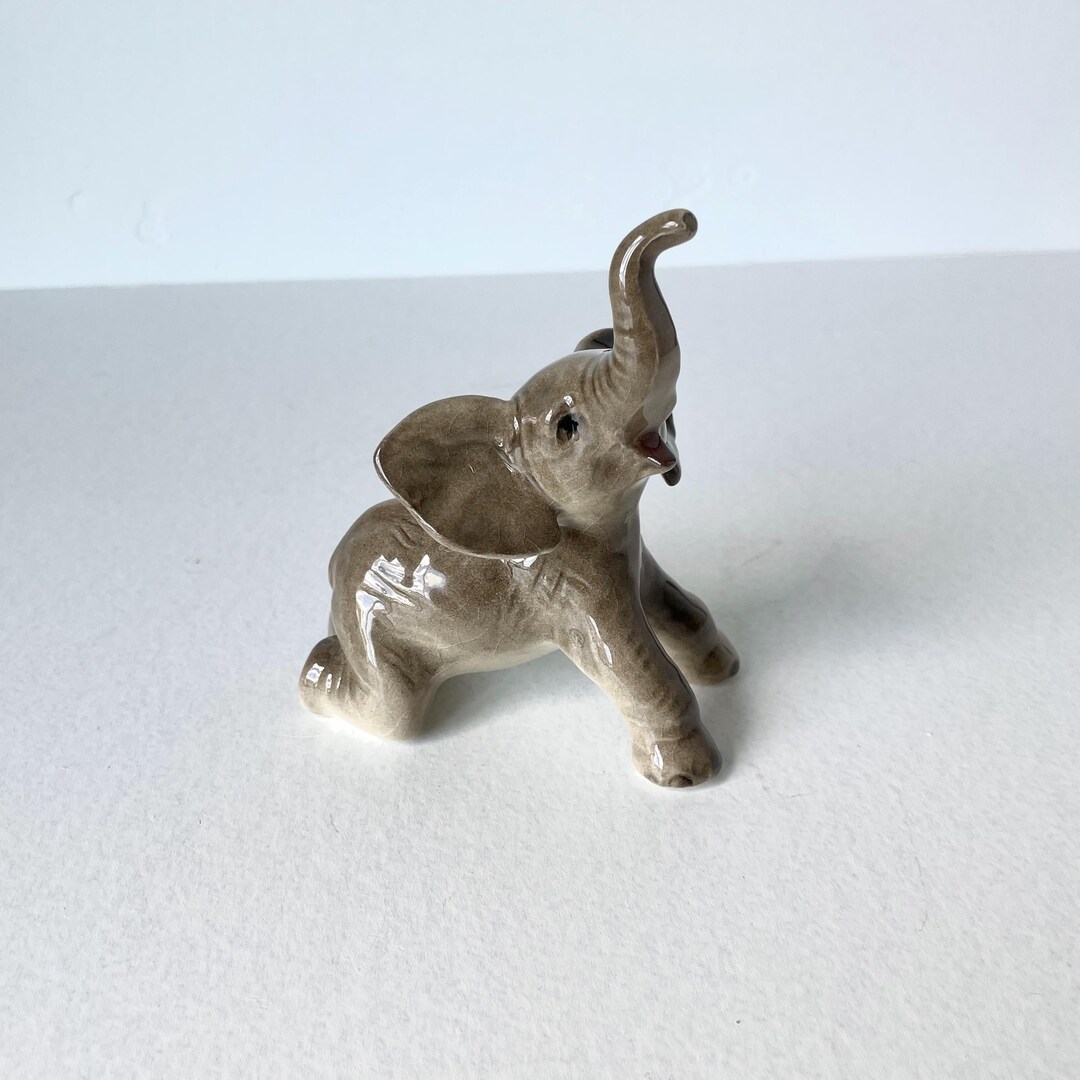 Vintage Goebel Gray Elephant Figurine |collectible Ceramic Animal - Etsy