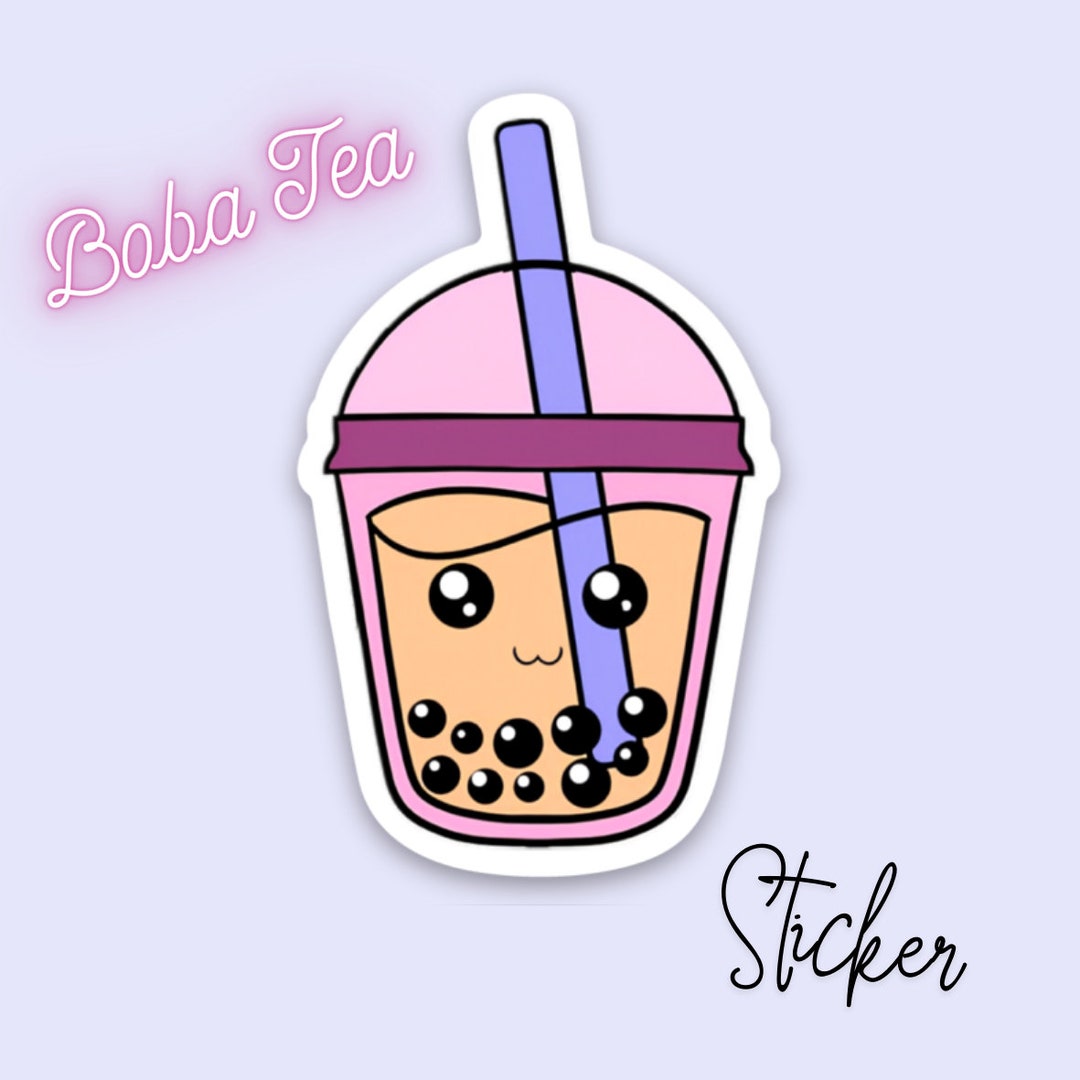 Boba Bubble Tea Vinyl Sticker | Food Sticker - Cute Stationery ...