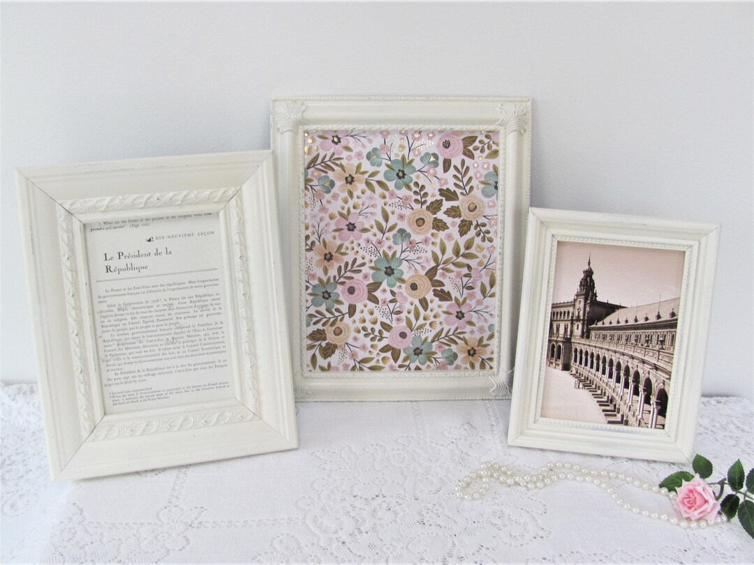 Antique White Picture Frame Set Painted Picture Frames Easel - Etsy