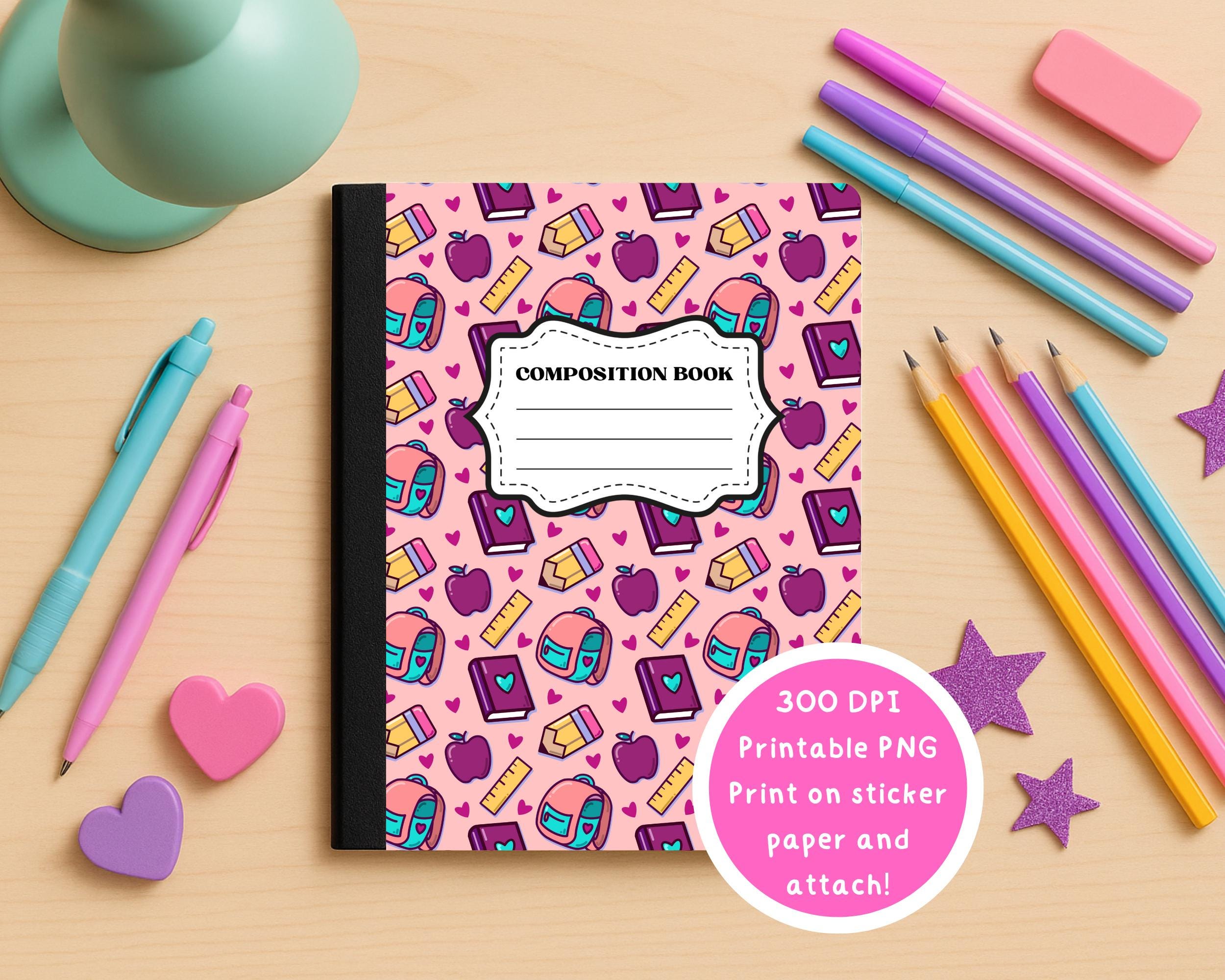 Printable Composition Notebook Cover, Back to School, Journal Cover ...