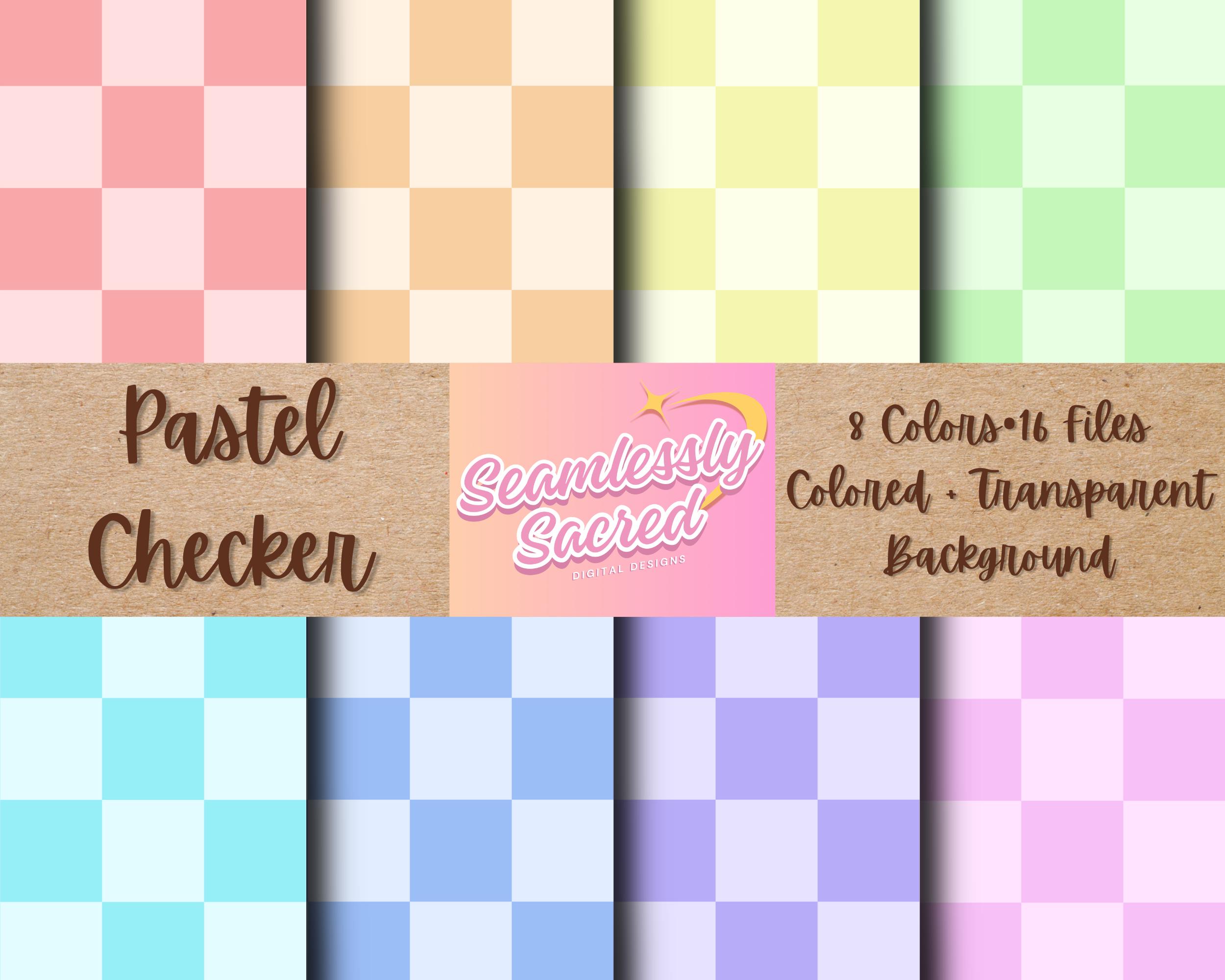 Pastel Checker Pattern Bundle - 16 Seamless Files, 300 DPI, Pastel Pink ...