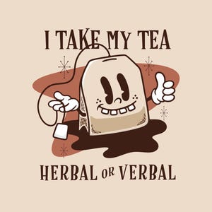 Retro Tea Bag Character PNG - Etsy