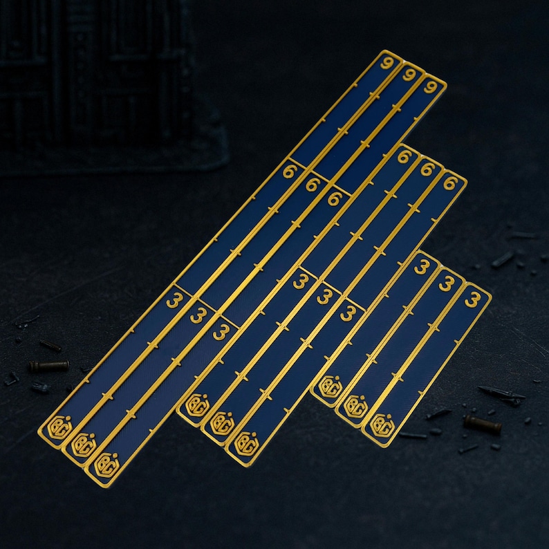 Wargame Measuring Sticks – Rulers 3” 6” 9” - Tabletop Accessory for ...