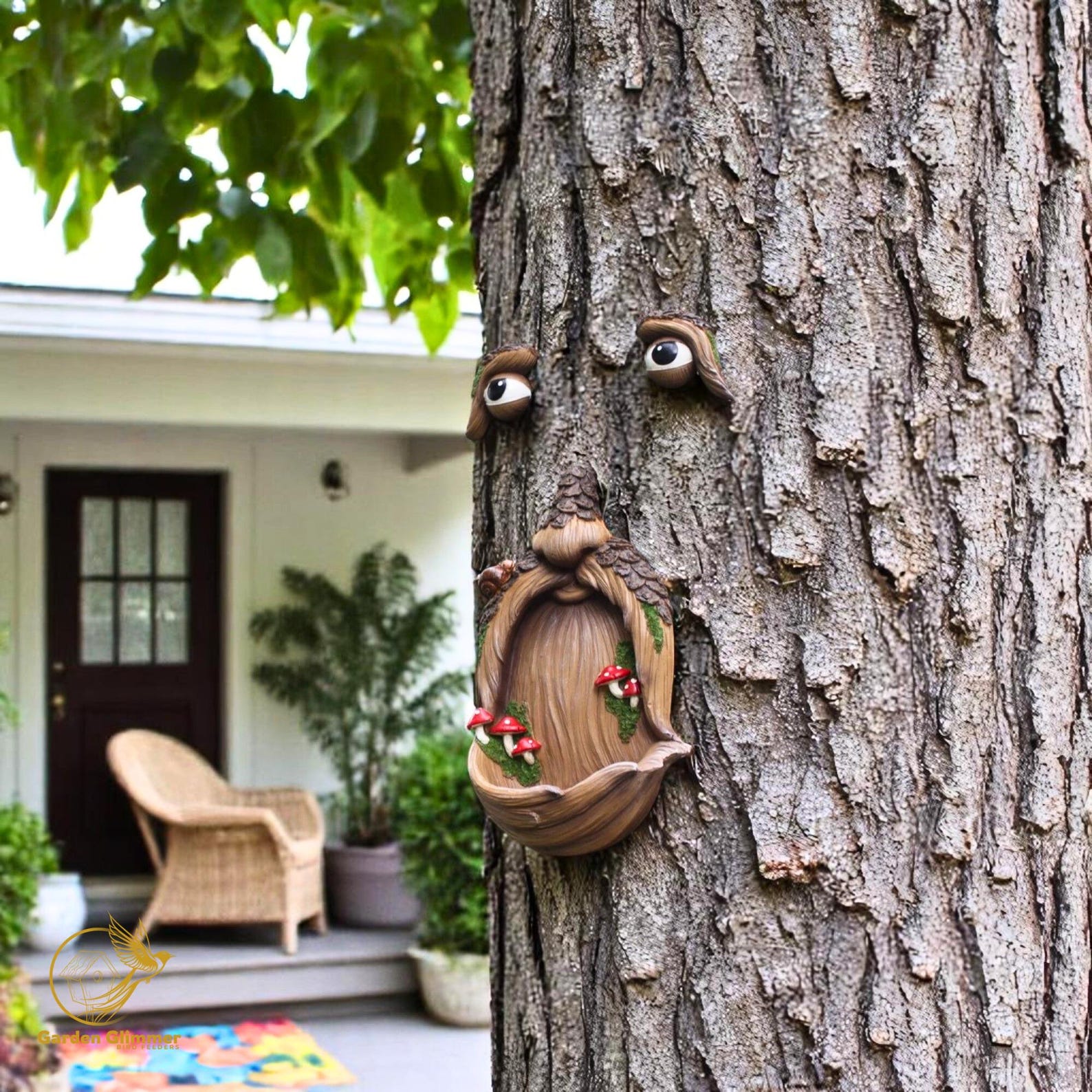 Tree Face Decor, Tree Hugger, Outdoor Bird Feeder, Attractive Backyard ...