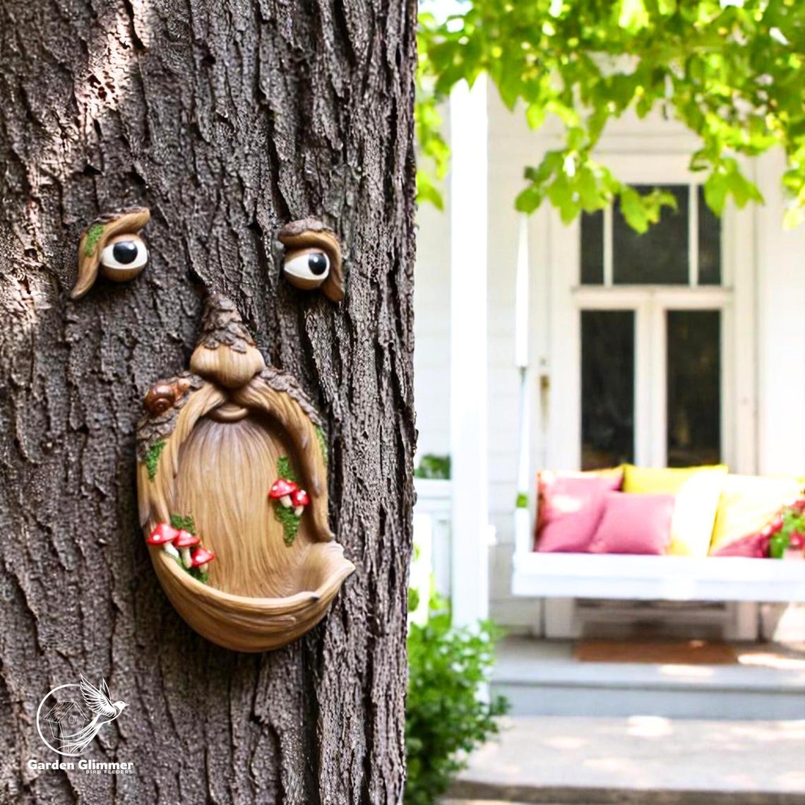 Tree Face Decor, Tree Hugger, Outdoor Bird Feeder, Attractive Backyard ...