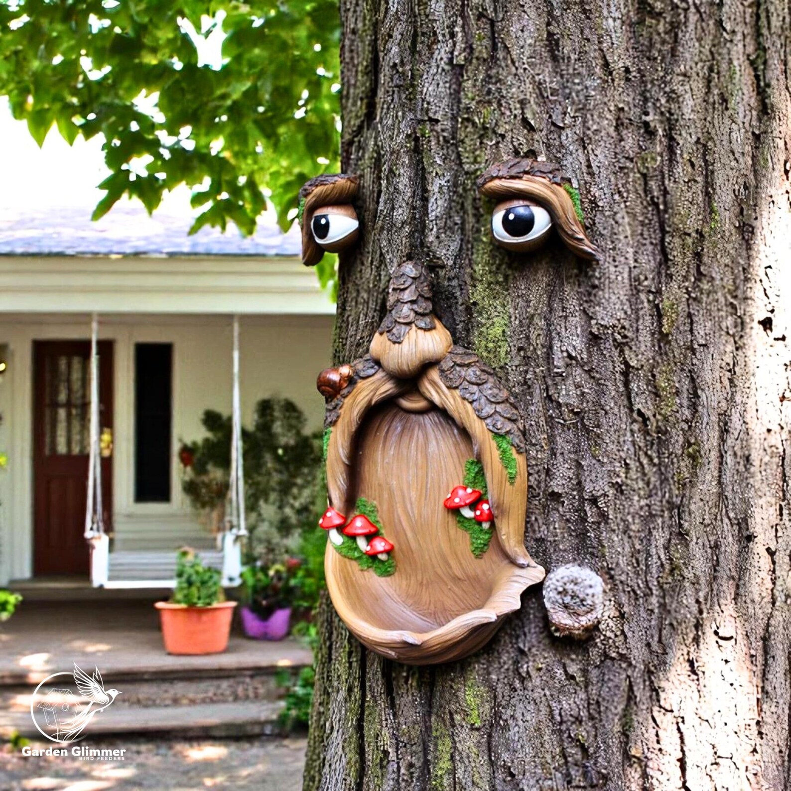 Tree Face Decor, Tree Hugger, Outdoor Bird Feeder, Attractive Backyard ...