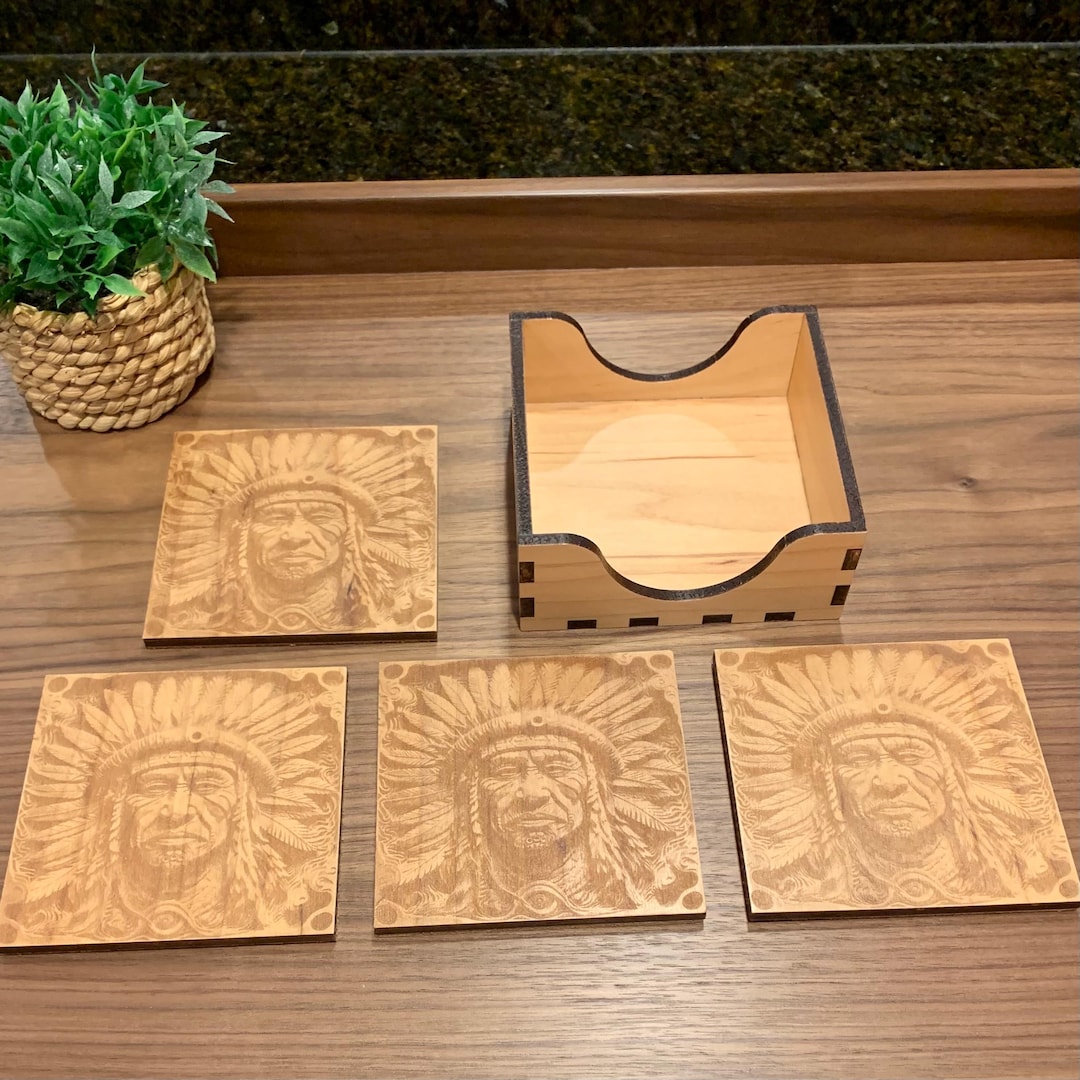 Handcrafted Coaster Set/6: Includes One Free Coaster and Free Matching ...