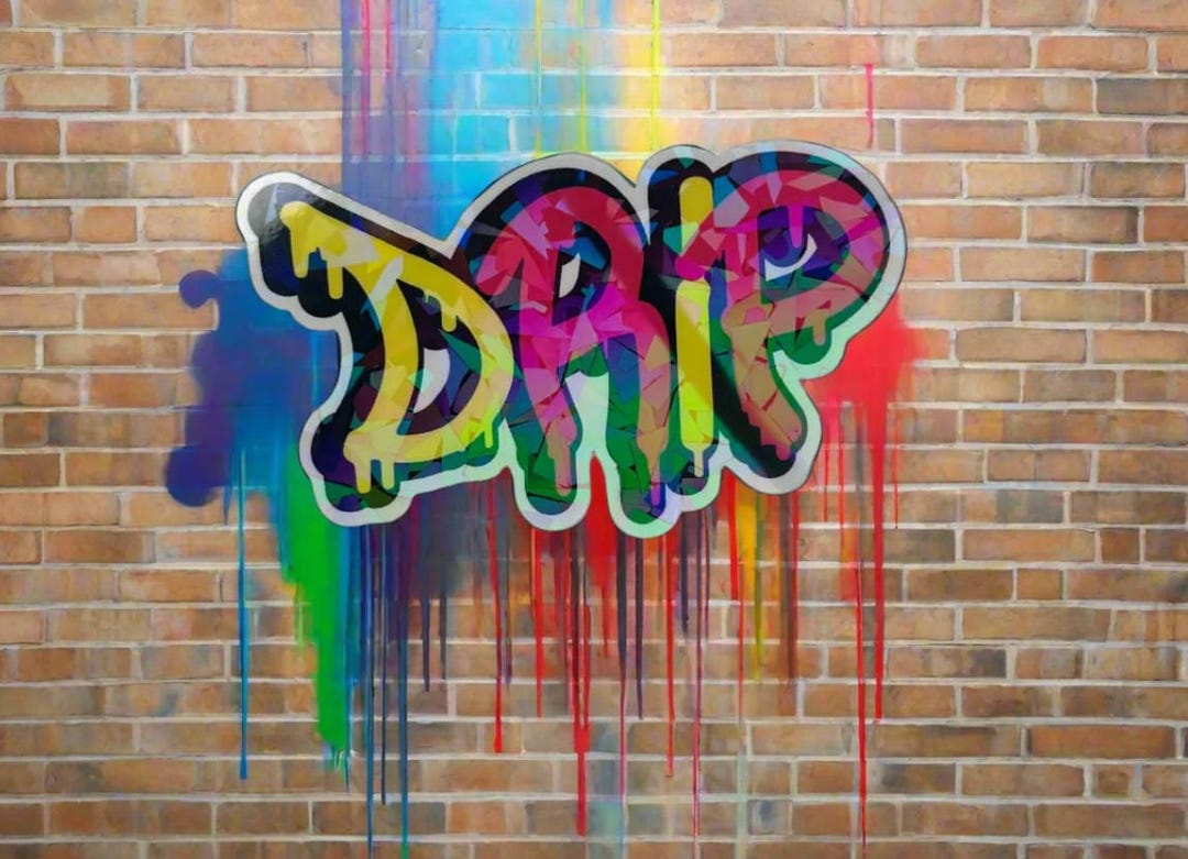 Drip Sticker in Drippy Style Font With Holographic Laminate - Etsy
