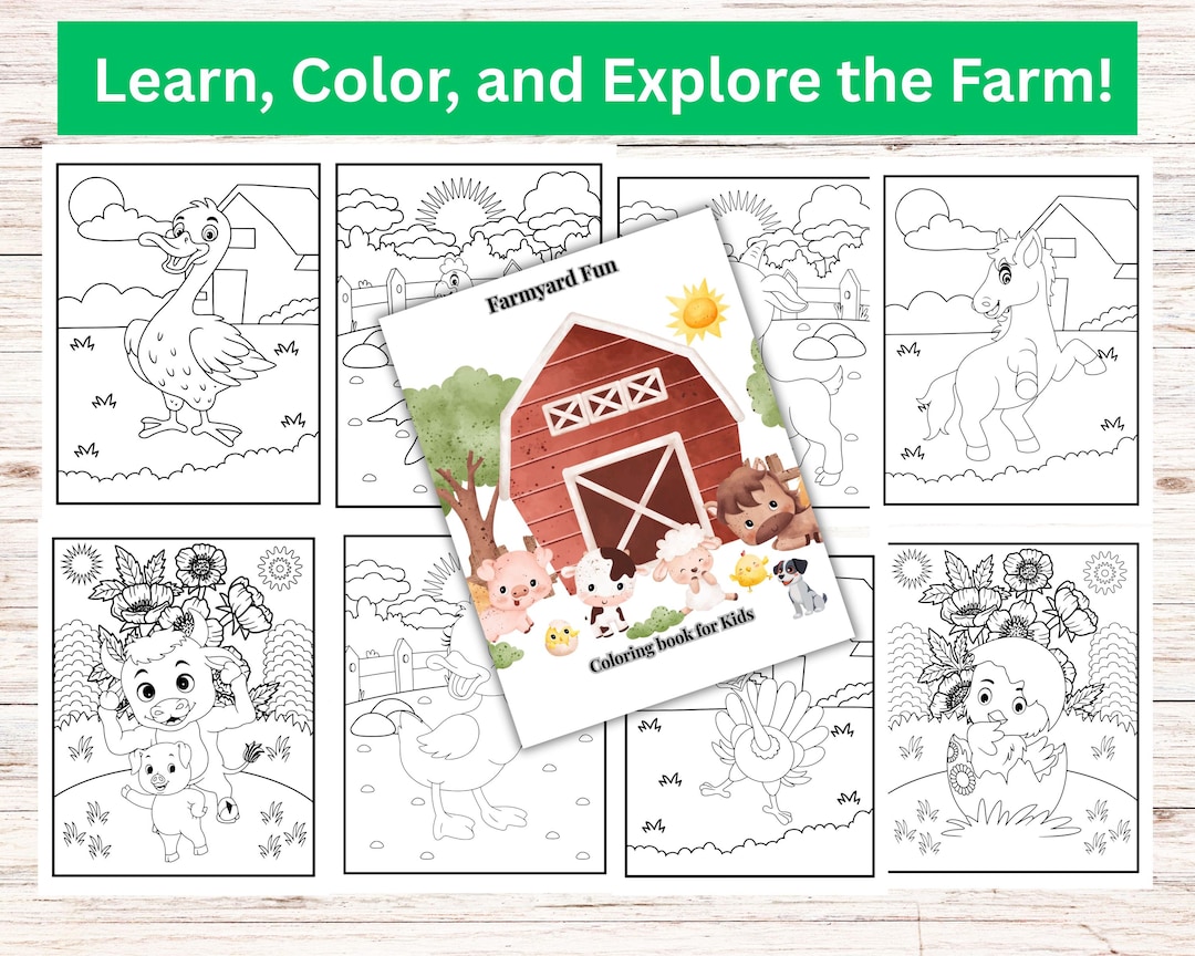 100 Farm Animal Coloring Pages for Kids Printable Barnyard Animals ...