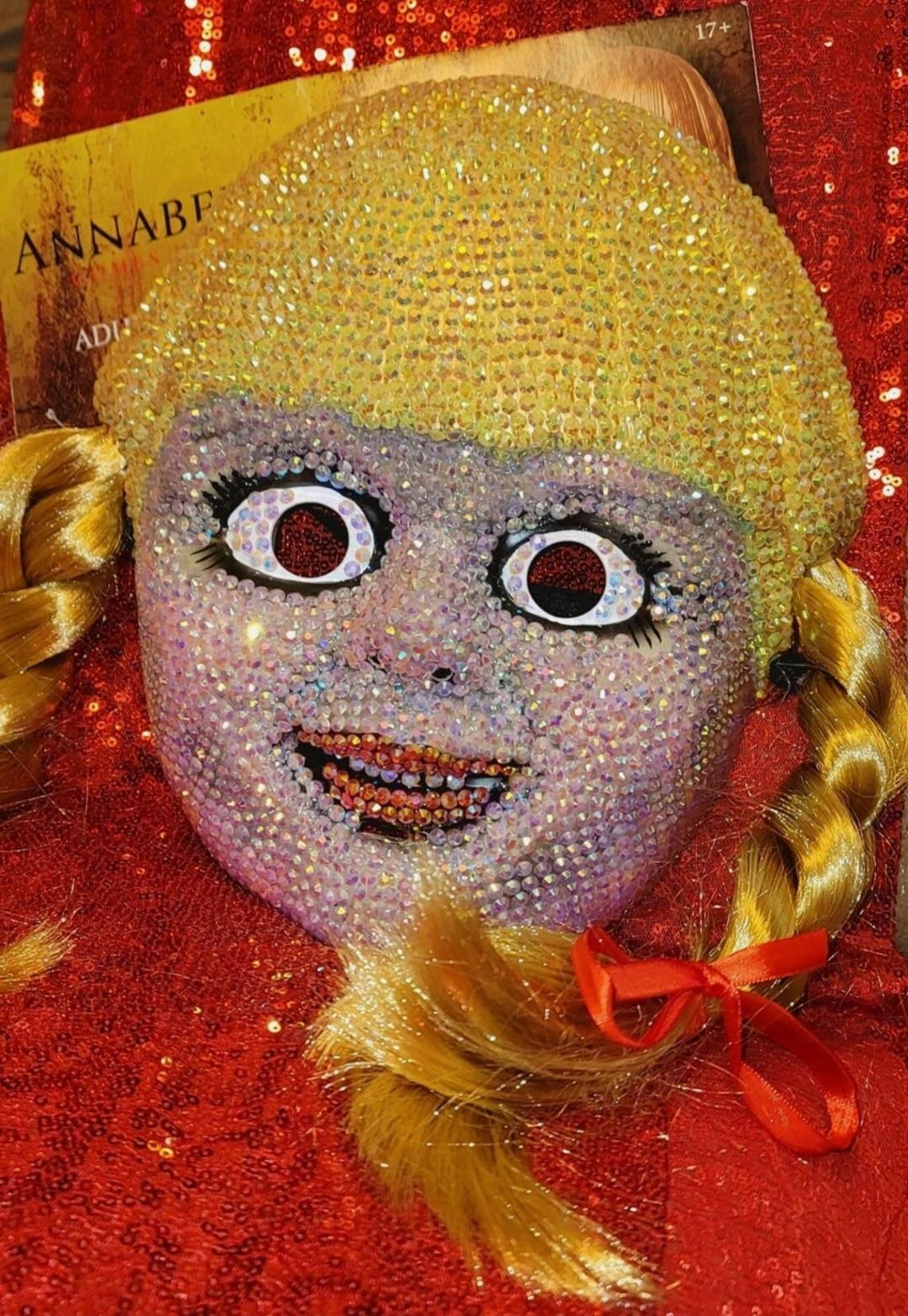 Hand Bedazzled Annabelle Comes Home With Pigtails Doll Horror Scary ...
