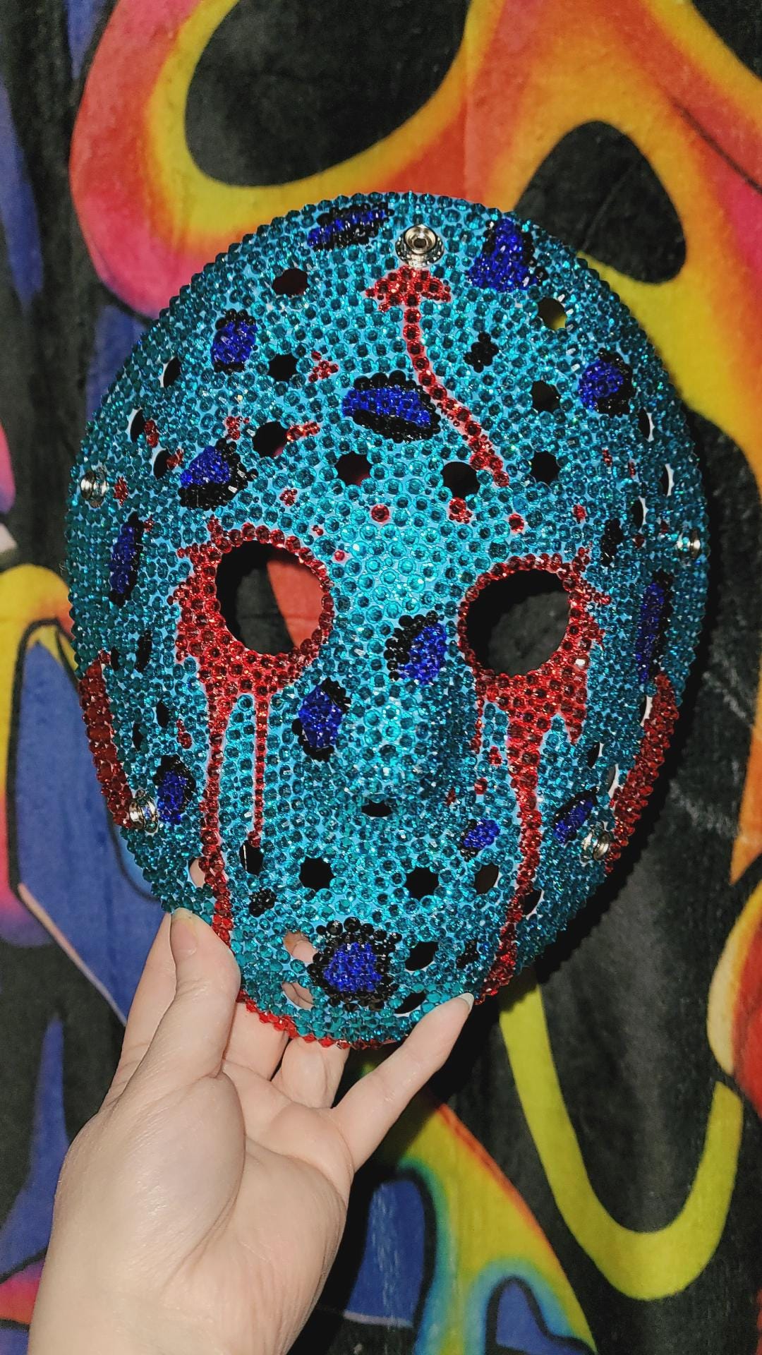 Hand Bedazzled Jason Voorhees Hockey Horror Friday the 13th Bling ...