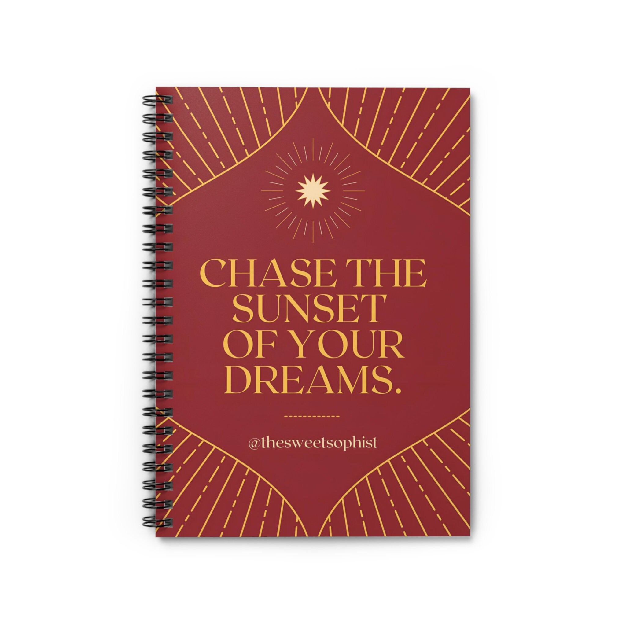 Chase the Sunset Inspirational Quote Spiral Notebook Ruled Line - Etsy