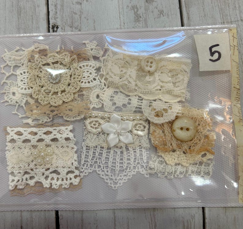 Vintage Lace and Button Clusters for Embellishments Set 5 - Etsy