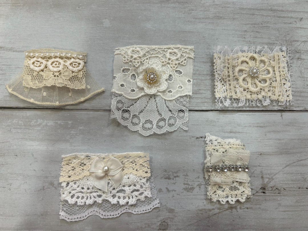 Vintage Lace and Button Clusters for Embellishments Set 2 - Etsy