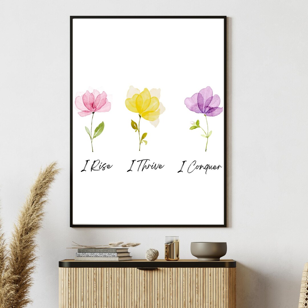 I Rise-motivational Quote, Achievers, Home Office Decor, Printable Wall ...