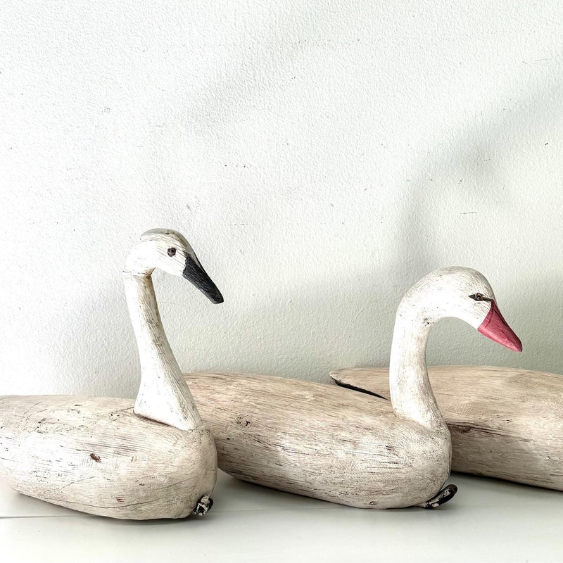 Wood Swans - Etsy