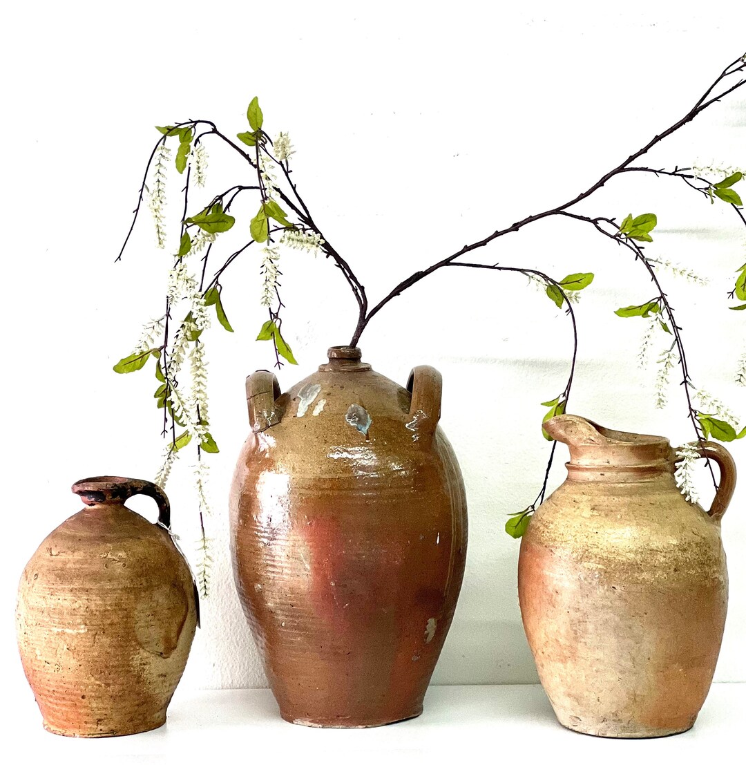 Vintage French Crockery, Handmade Stoneware, French Pitchers, French ...