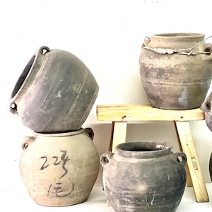 Vintage European Market Pots, Black Clay Pots, Gray Clay Pots - Etsy
