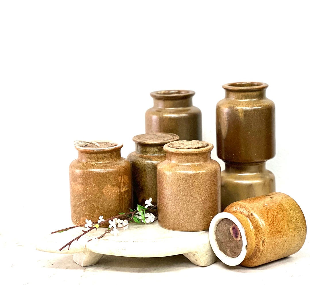 SET OF 3, Vintage French Mustard Jars, Set of 3, Spectacular Patina ...