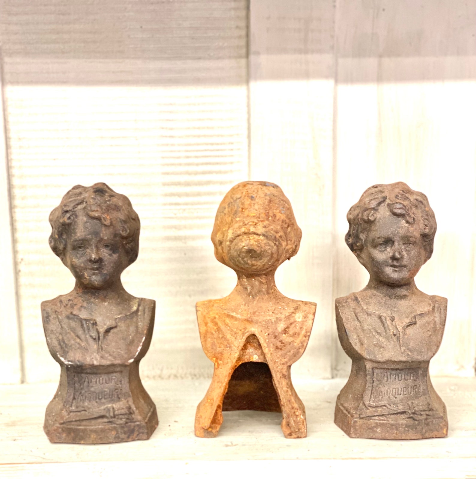 Antique French Antirons, Women, Iron Faces, Doorstop, Bookend - Etsy