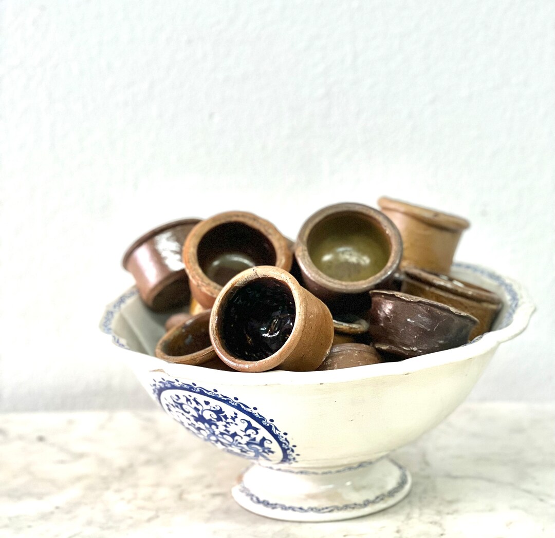 Handmade Salt Cellars, Set of Two, French Handmade Ceramic Salt Cellar ...
