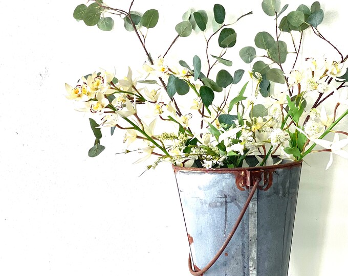 Vintage Extra Large French Flower Bucket, Flower Market, Paris Flower ...