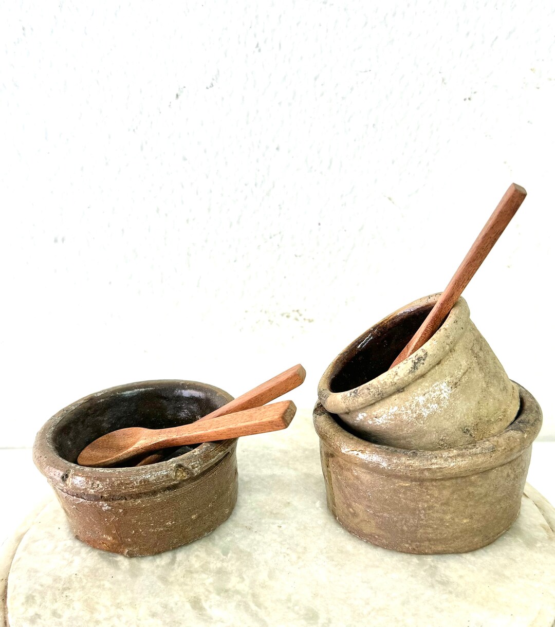 Handmade Salt Cellars, Salt Cellar and Serving Spoon. French Handmade ...