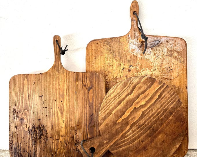 Set of Three Bread Boards, Reclaimed Wood Bread Boards From France ...