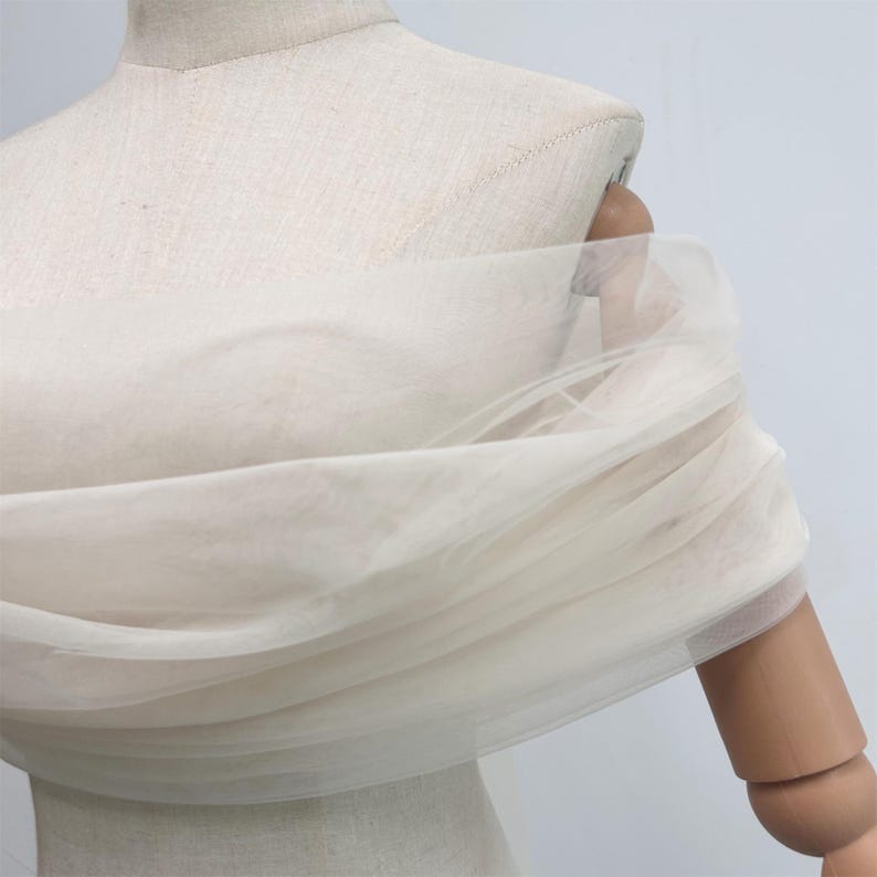 Bridal Ivory Shoulder Cape With Train, Minimalist Tulle Cape, Bridal ...