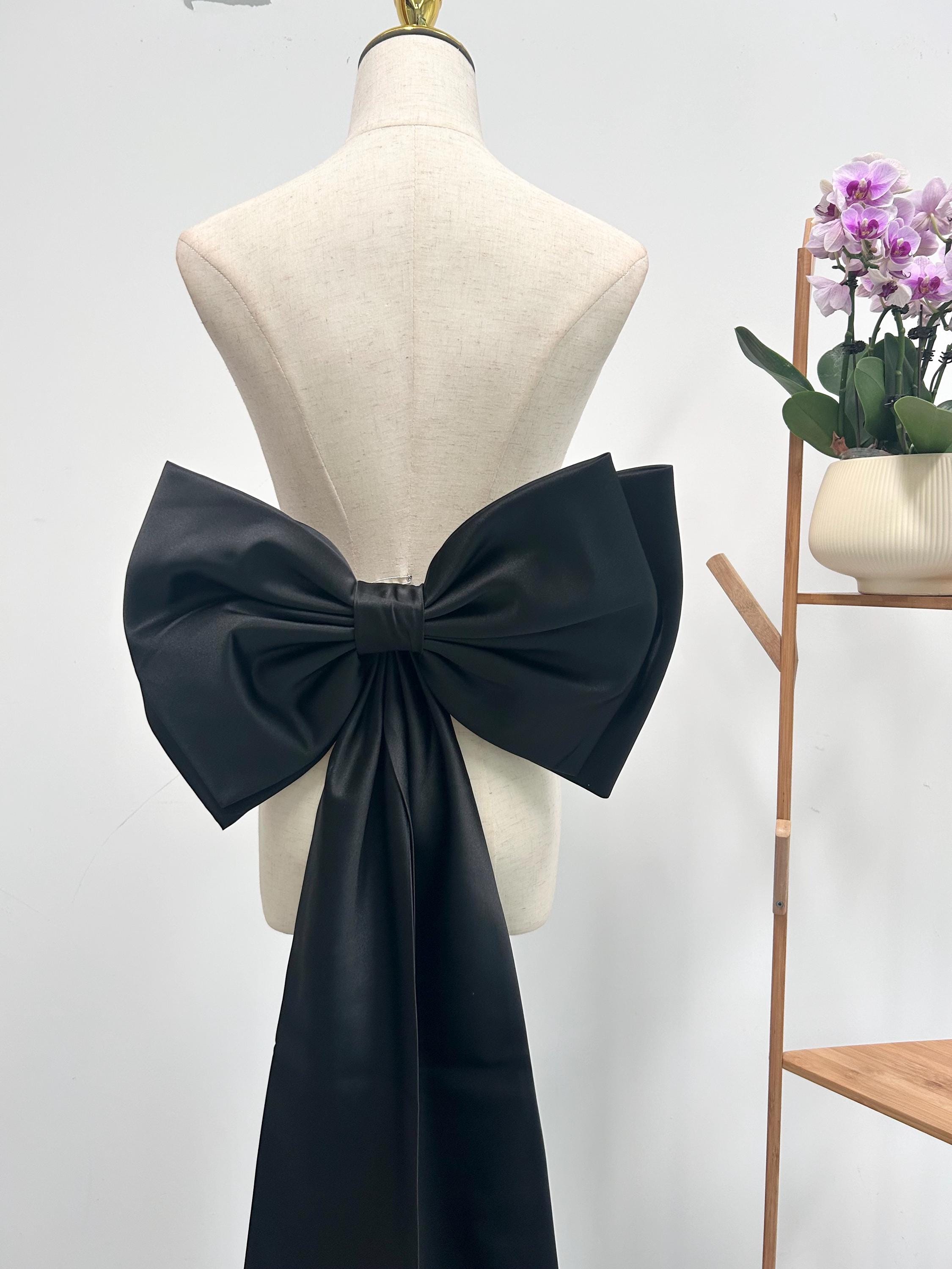 Oversized Ribbon Bow Double Taffeta Bow Satin Bow Train Detachable ...