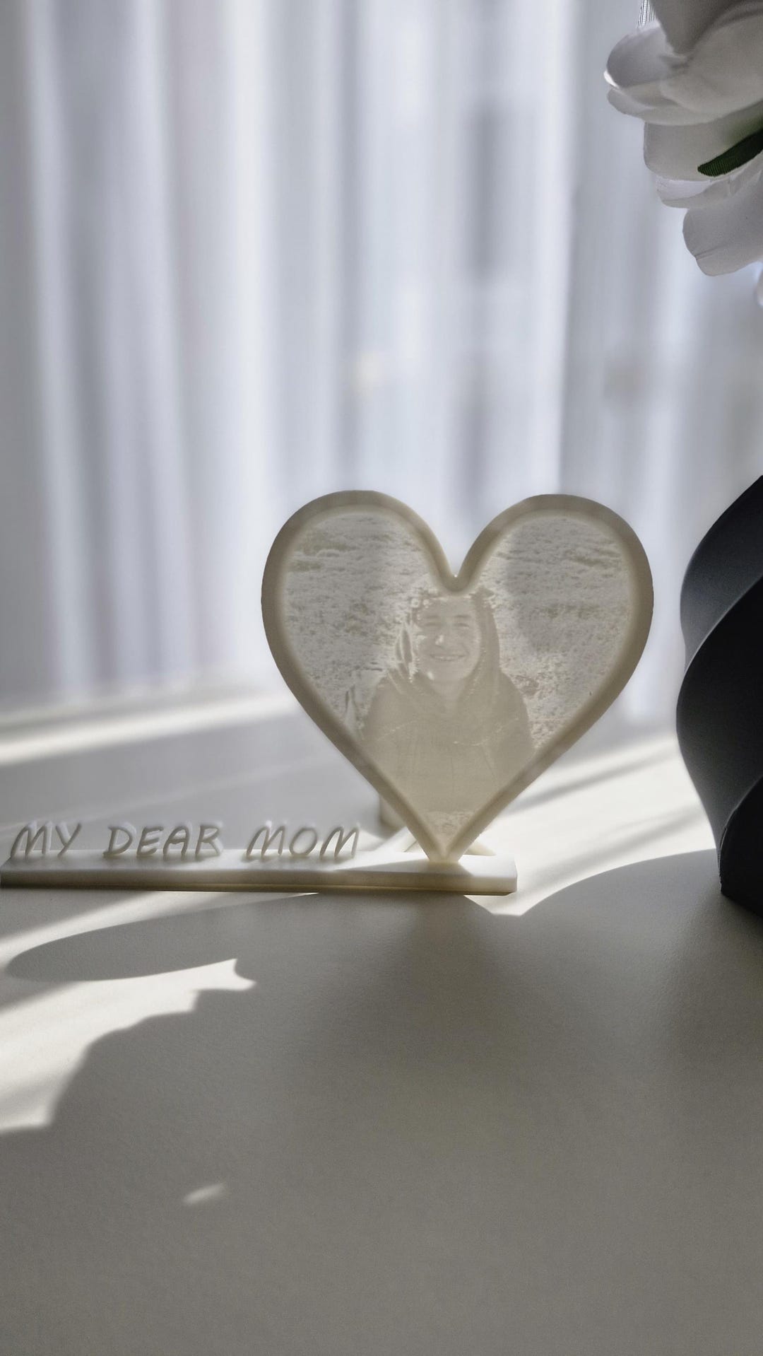 Personalized Heart Lithophane – Custom 3D Printed Photo Light – Unique ...
