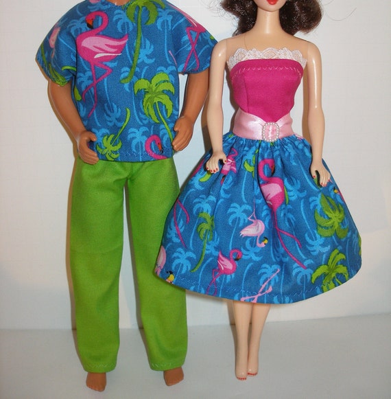 Handmade 11.5 Fashion Doll Clothes Flamingos Print Matching Set Etsy Australia