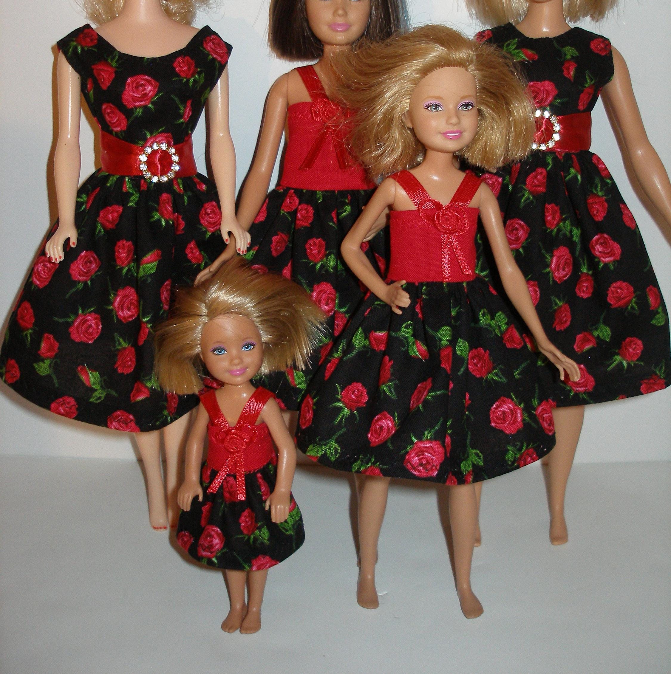 Handmade Fashion Doll Clothes - 4 Fashion Doll Sisters Set Black and ...