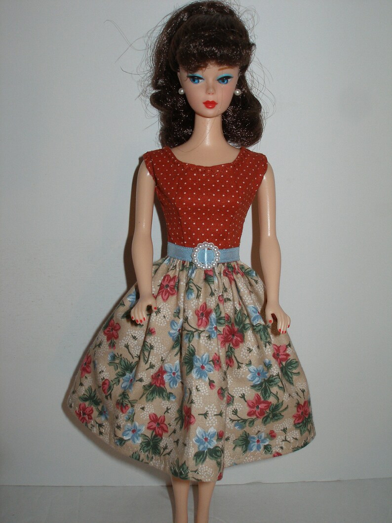 Homemade Barbie Clothes Pin Dot Bodice And Floral Skirt Etsy homemade-barbie-clothes-pin-dot-bodice-and-floral-skirt-etsy