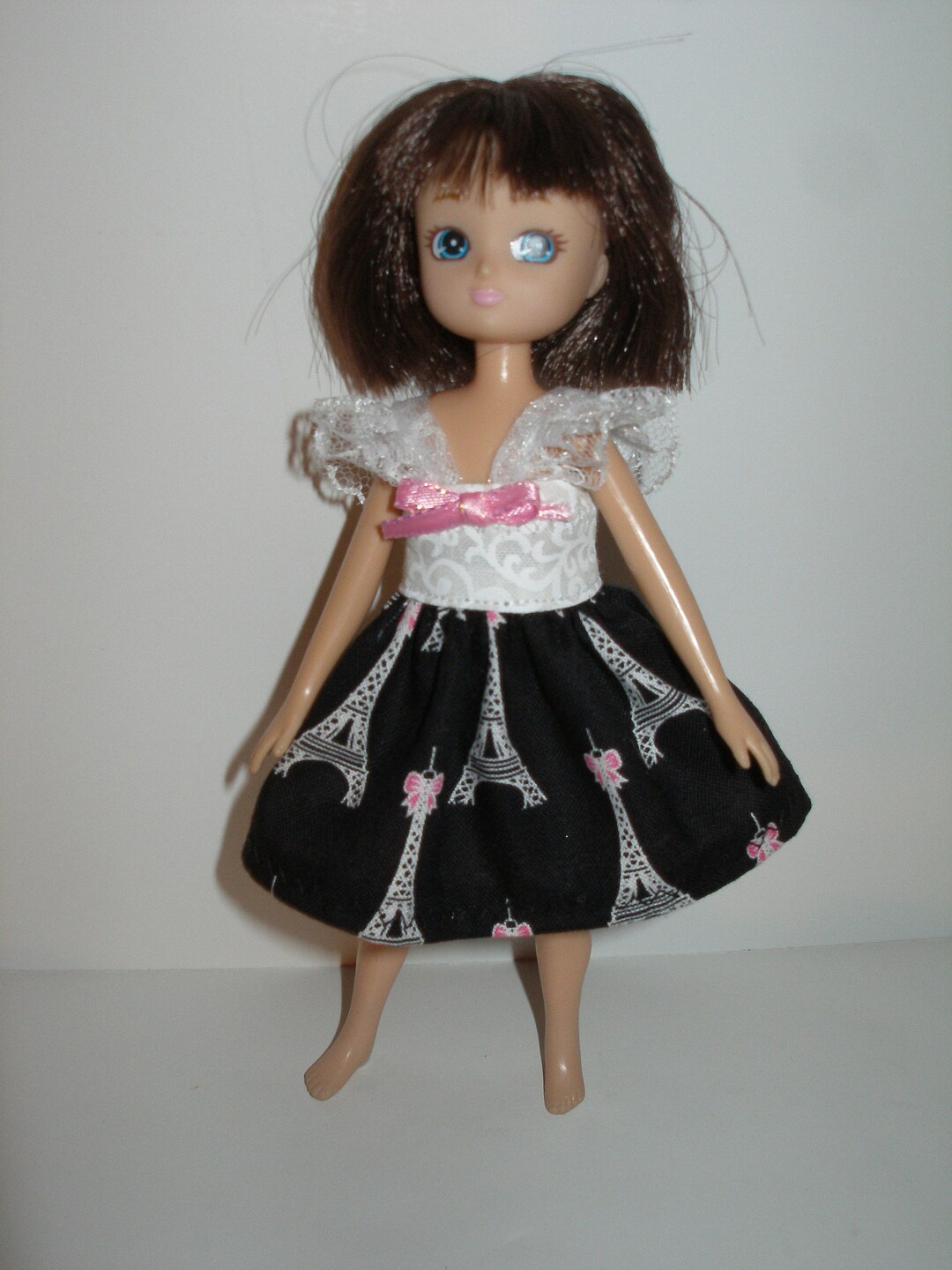 Handmade 7" Doll Clothes for Lottie Doll or Tutti Doll - Black Pink and ...