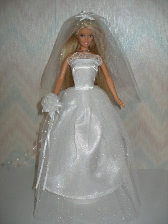 Handmade 11.5 fashion doll clothes white satin and | Etsy