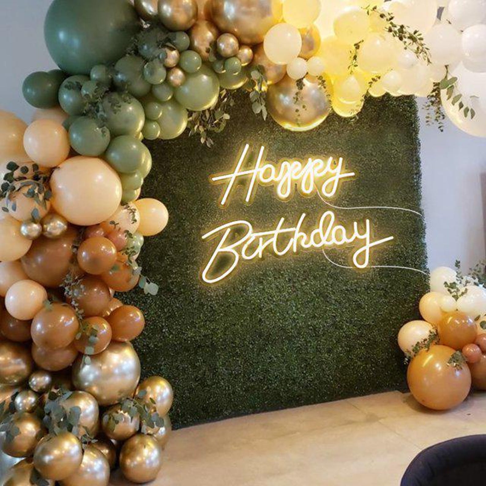 Personalized Happy Birthday Neon Sign - Neon Birthday Decor - LED Neon ...