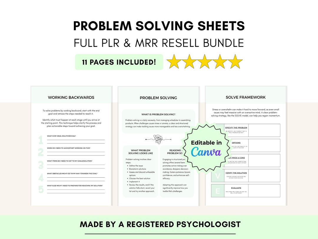 Problem-solving Therapy Worksheets With Challenging False Beliefs (PLR ...