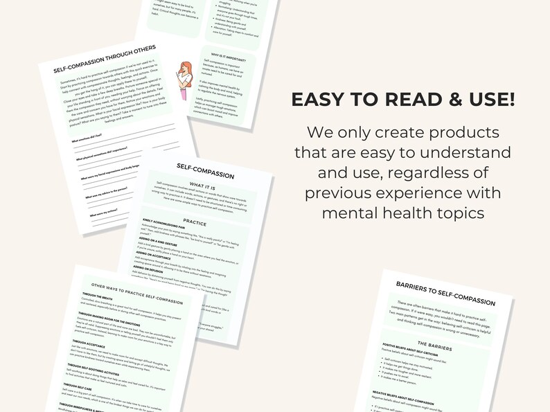 Self Compassion Cheat Sheet Information Bundle for Cultivating Self ...