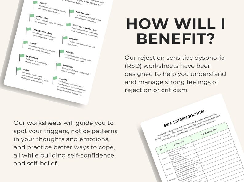 RSD Worksheets: Manage Rejection Sensitivity, Build Self-esteem ...