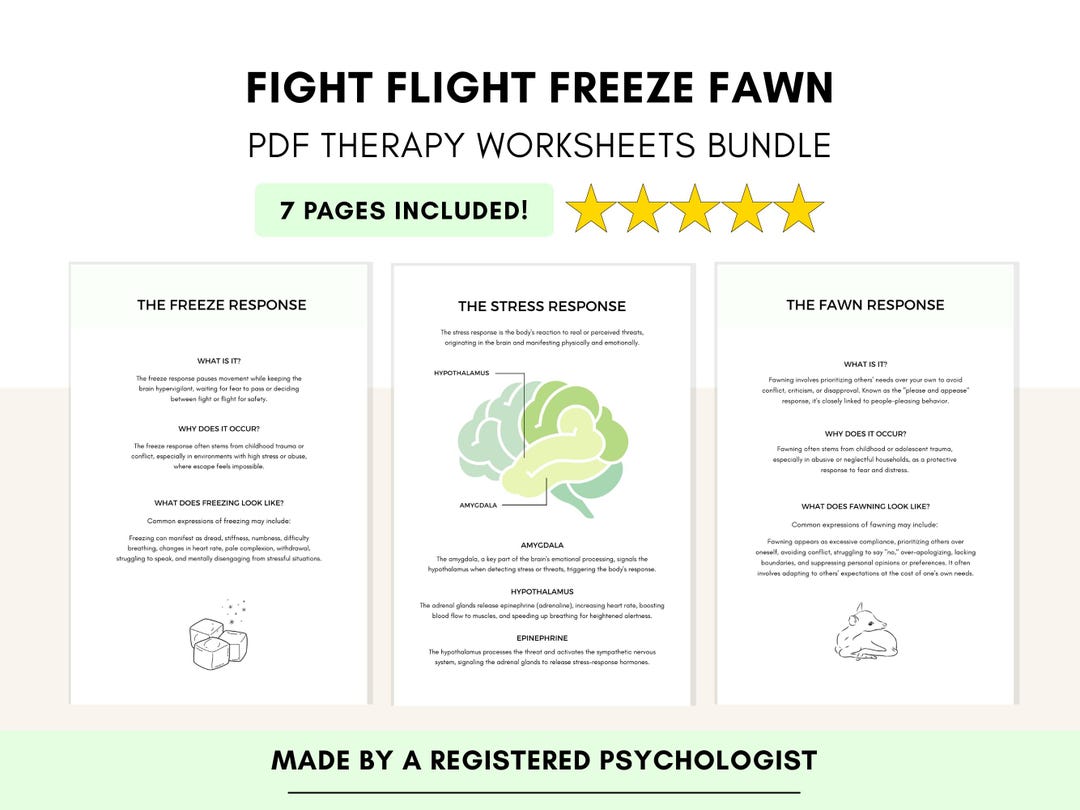 Fight Flight Freeze Fawn: Stress Response Handouts (digital Download ...