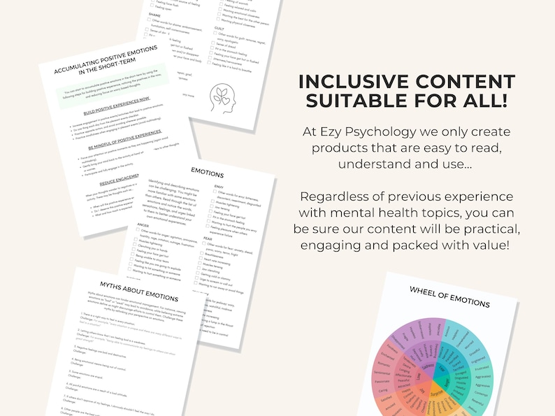 Wheel of Emotions Therapy Handout Bundle: Self-regulation (PDF Pattern ...