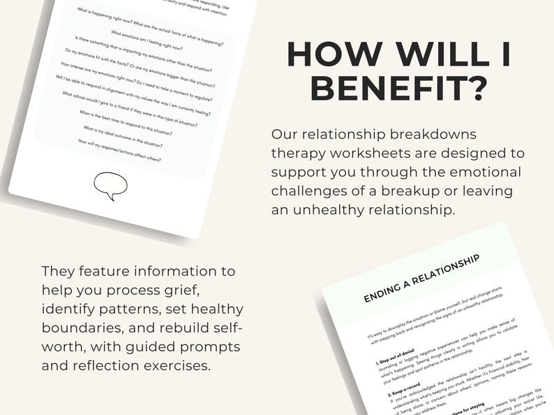 Relationship Breakup Therapy Worksheet Bundle: PLR & MRR Canva Editable ...