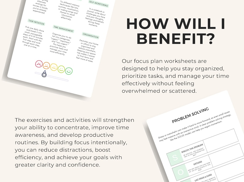 Focus Worksheets for Adults and Teens to Improve Concentration and ...