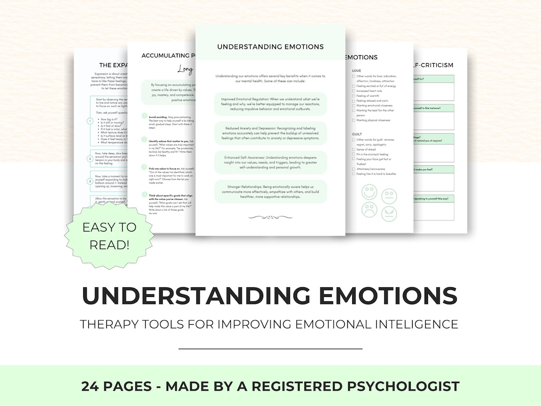 Emotions Therapy Worksheets: Wheel of Emotions, Emotional Intelligence ...