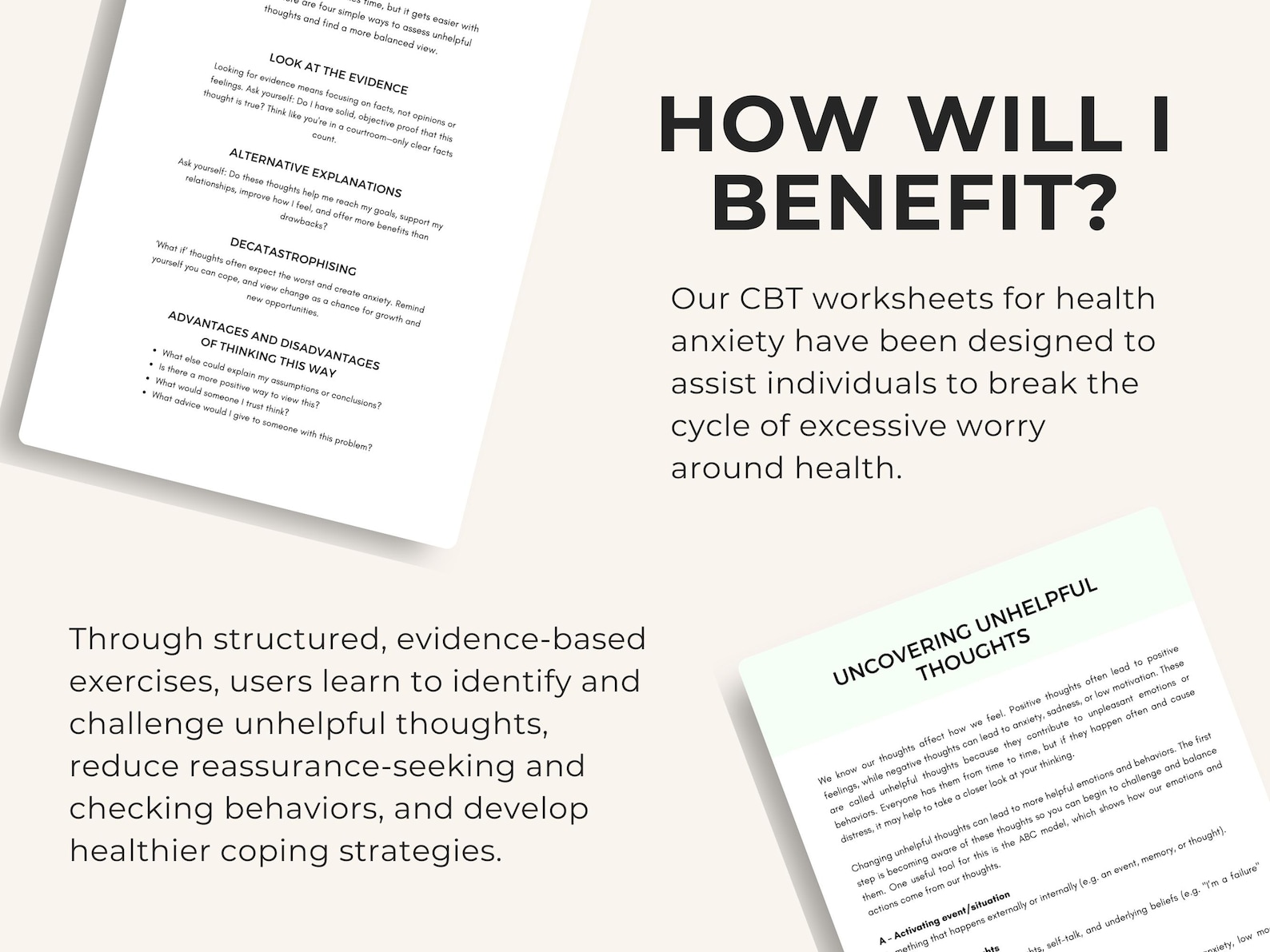 CBT for Health Anxiety Worksheets, Canva Editable With Private Label ...